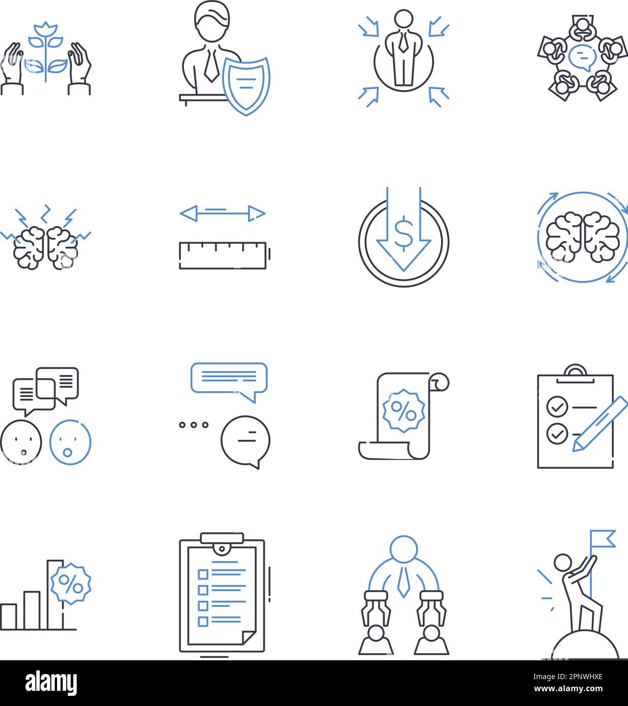 Stakeholder research line icons collection. Engagement, Insight ...