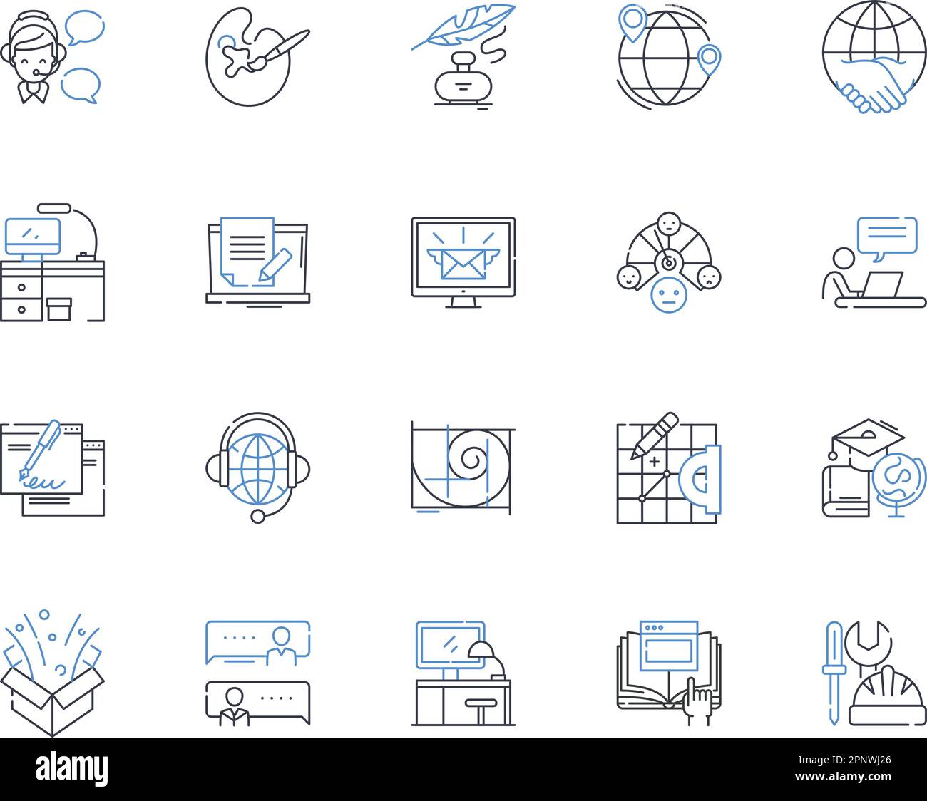 Consultant and adviser line icons collection. Expert, Strategist, Coach ...