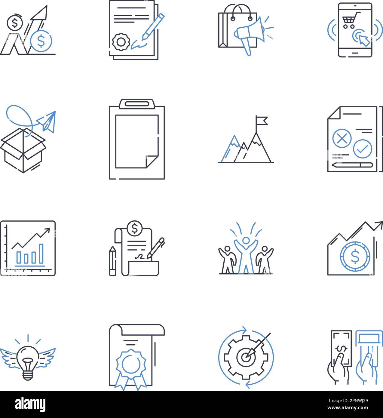 Commercial success line icons collection. Profitability, Prosperity ...