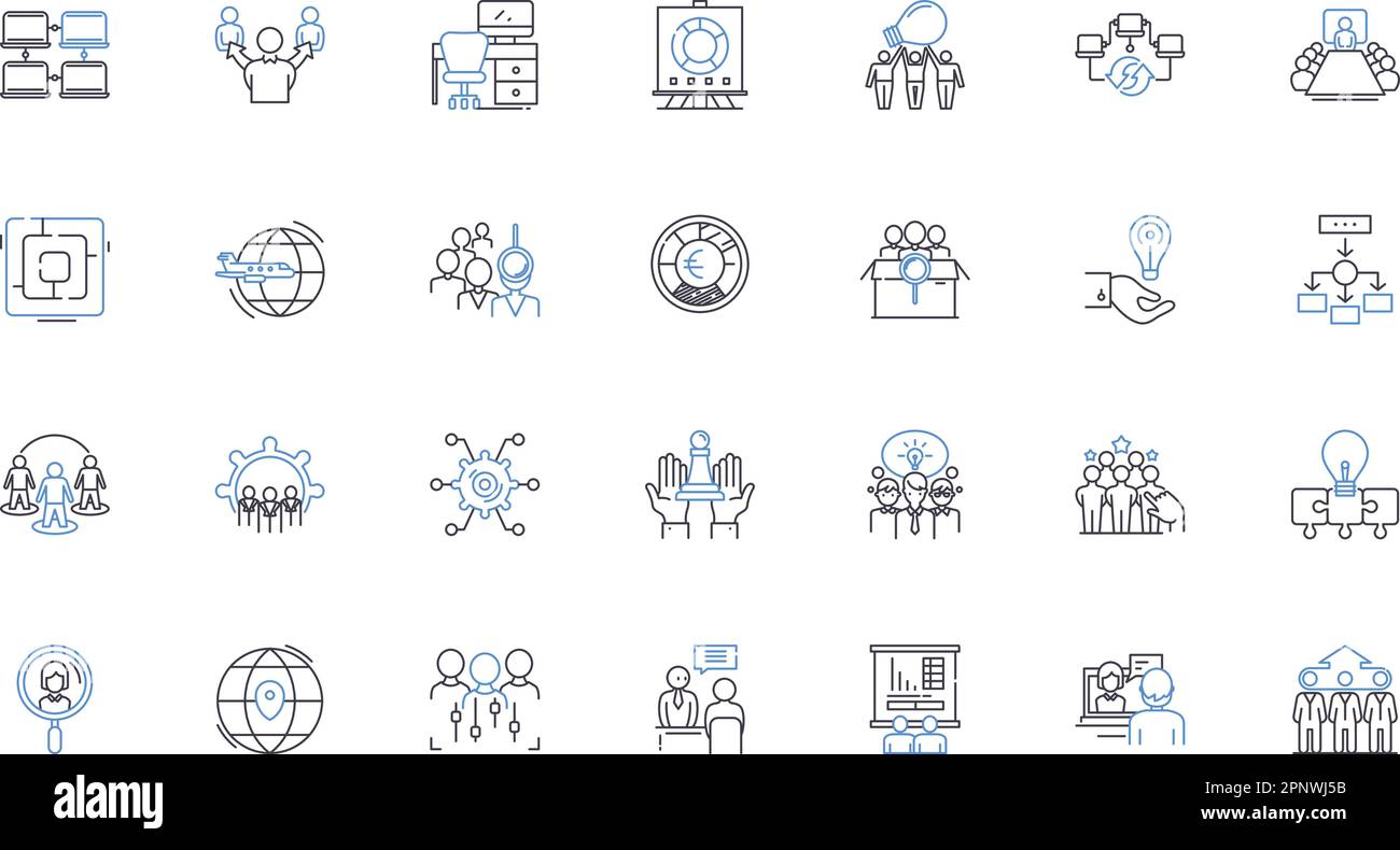 Management summit line icons collection. Leadership, Collaboration ...
