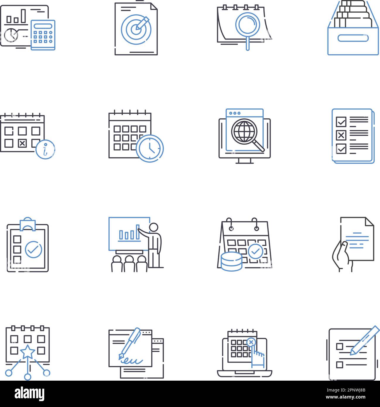 Timeline line icons collection. Progression, Chronology, Milests ...