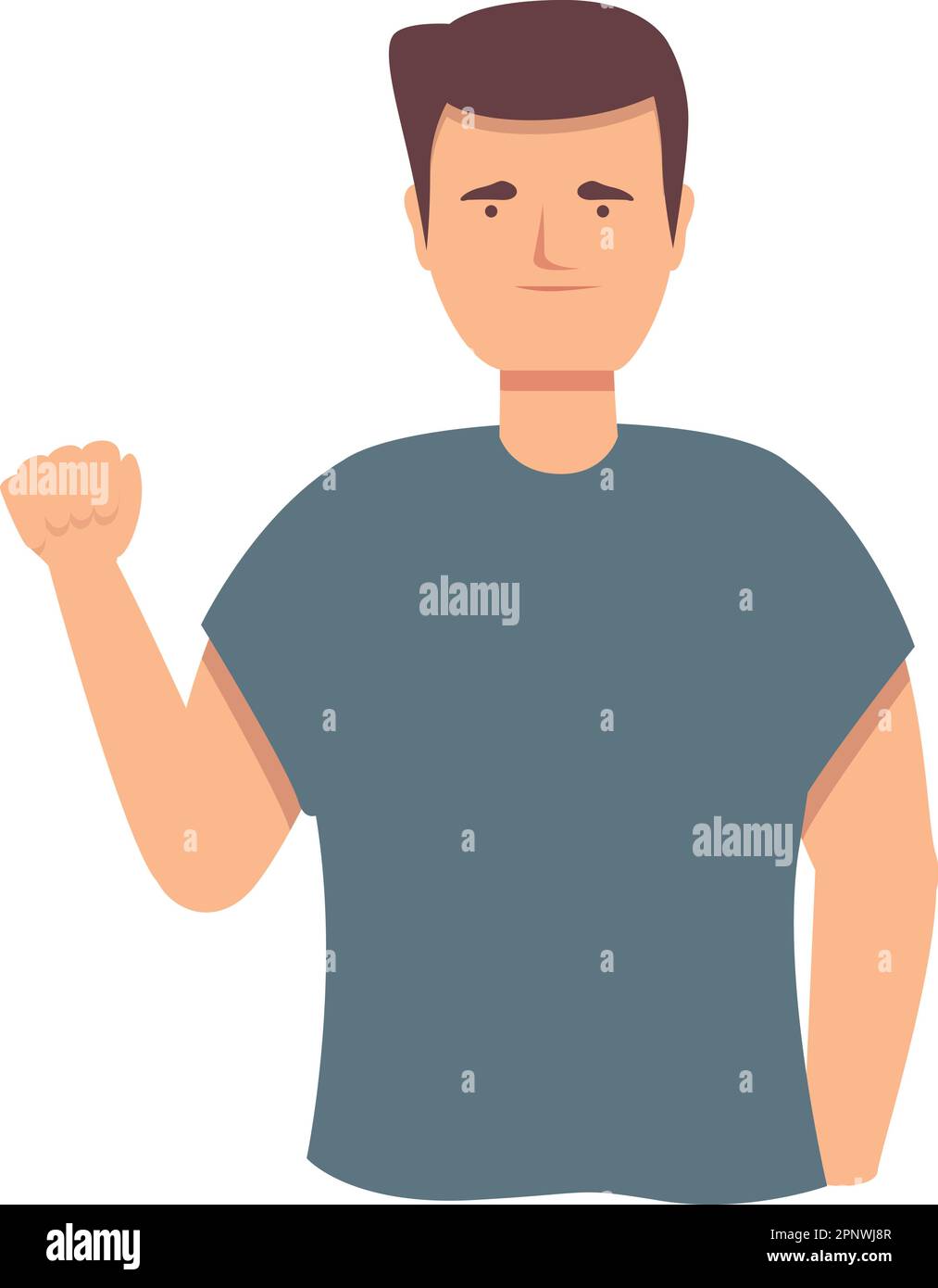 We are strong icon cartoon vector. People talk. Woman greeting Stock ...