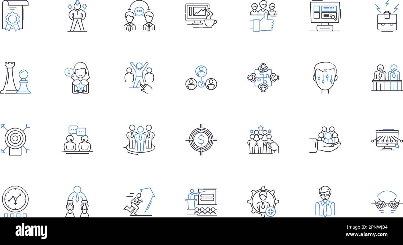 Guest relations line icons collection. Hospitality, Communication ... Guest relations line icons collection. Hospitality, Communication ...