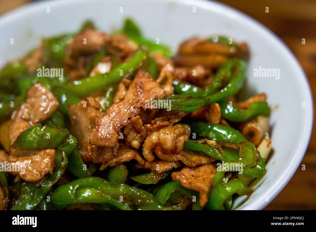 A spicy and delicious Hunan cuisine, stir-fried pork with chili Stock ...