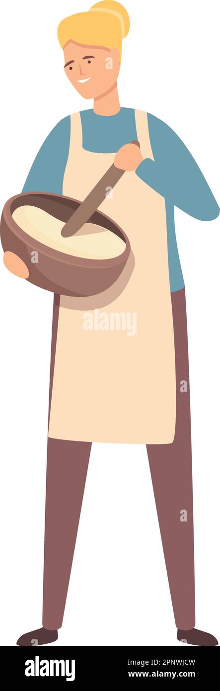 Female cook icon cartoon vector. Woman family kitchen. Home meal Stock ...