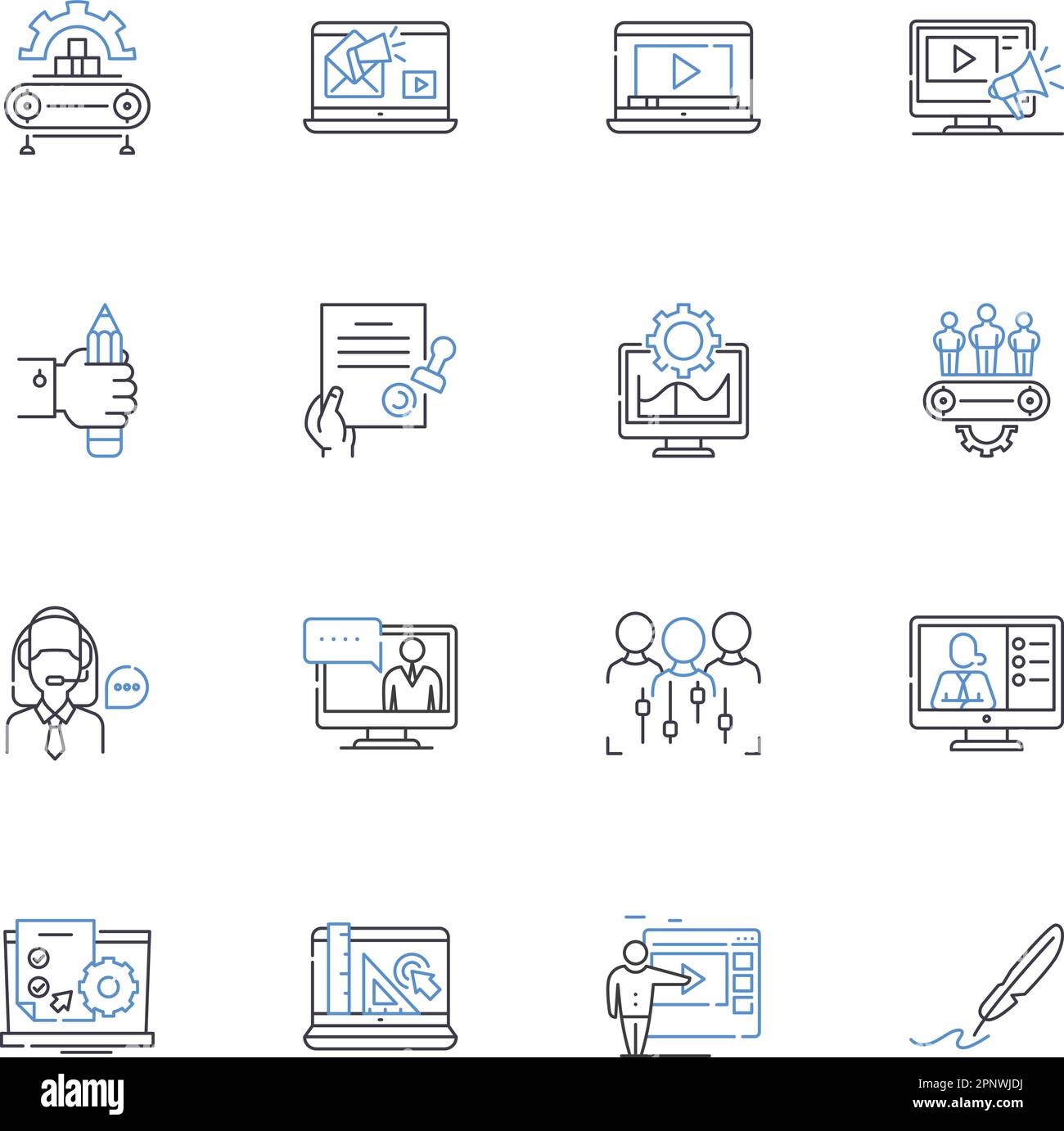 Business operations line icons collection. Efficiency, Profitability ...