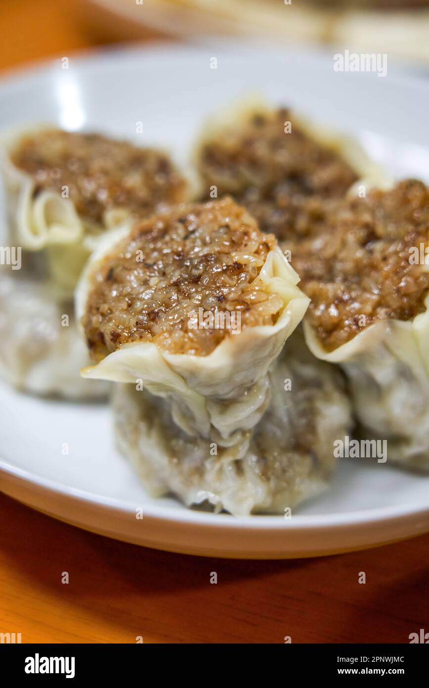 A traditional delicious breakfast snack, glutinous rice siu mai Stock ...
