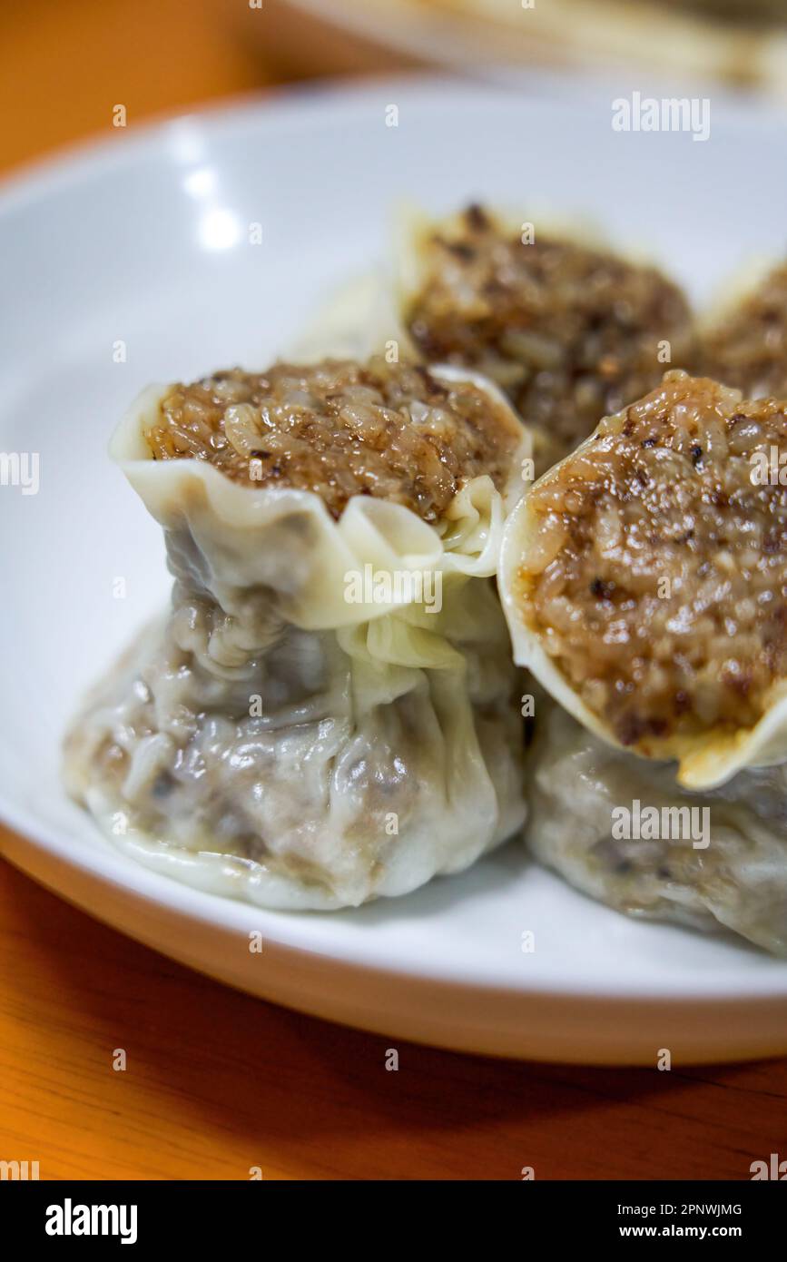 A traditional delicious breakfast snack, glutinous rice siu mai Stock ...