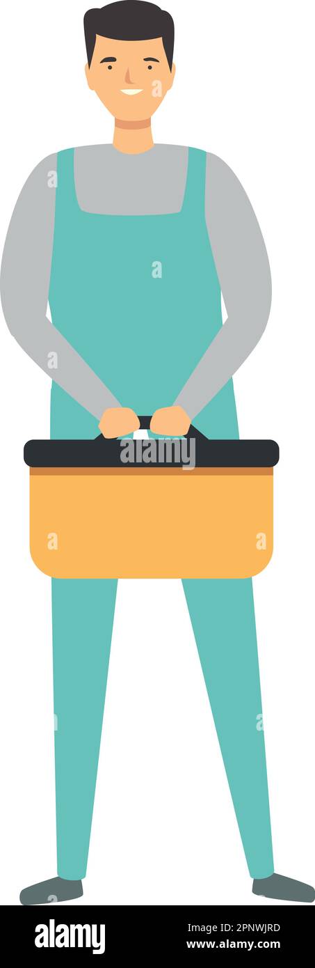 Man with toolbox icon cartoon vector. House repair. Home person Stock ...