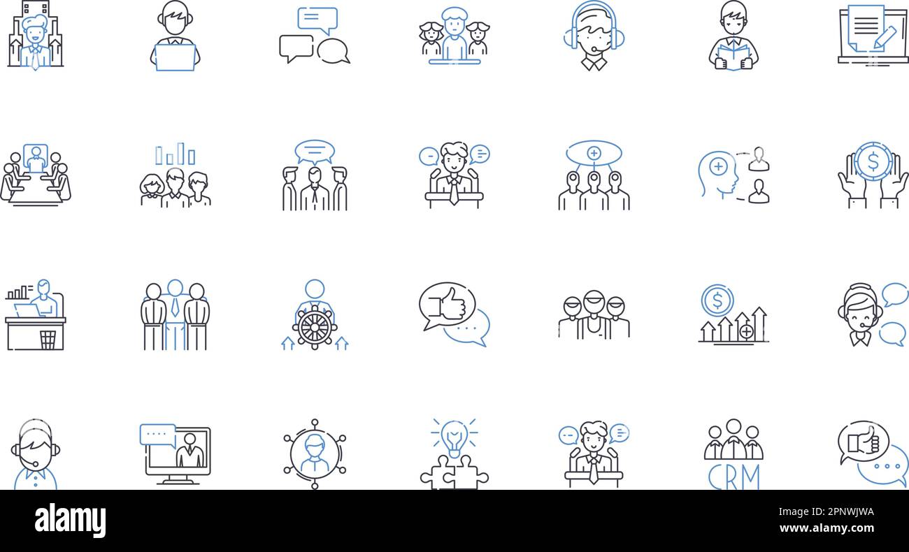Teammates line icons collection. collaboration, support, trust ...