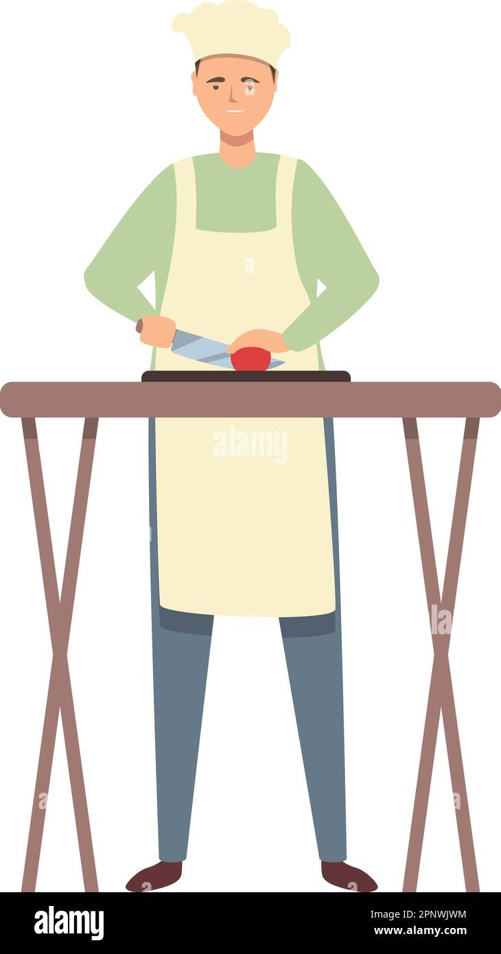 Cutting tomatoes icon cartoon vector. Family cook. Meal dinner Stock ...