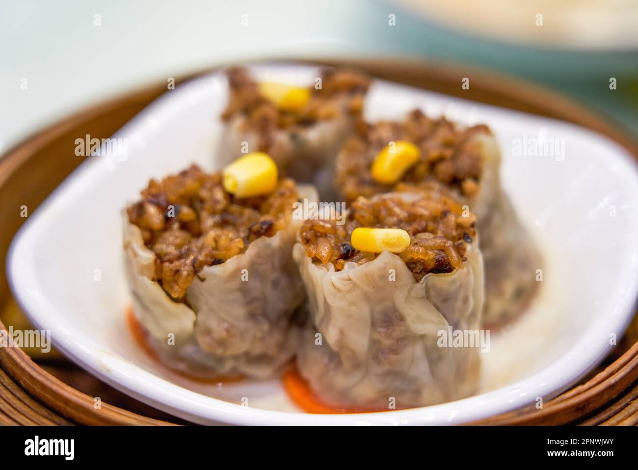 A traditional delicious breakfast snack, glutinous rice siu mai Stock ...