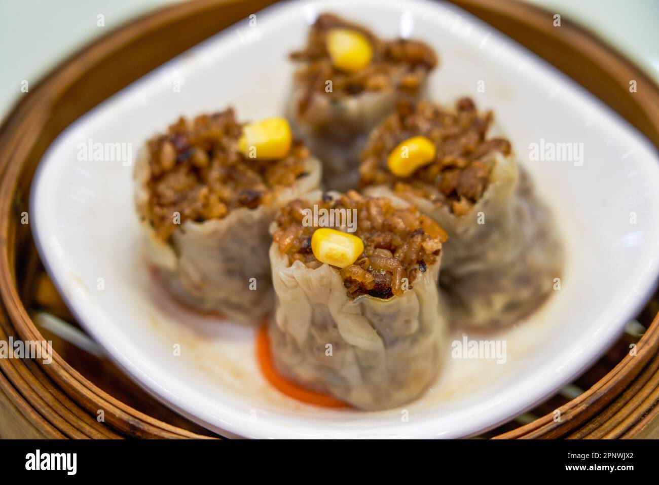 A traditional delicious breakfast snack, glutinous rice siu mai Stock ...