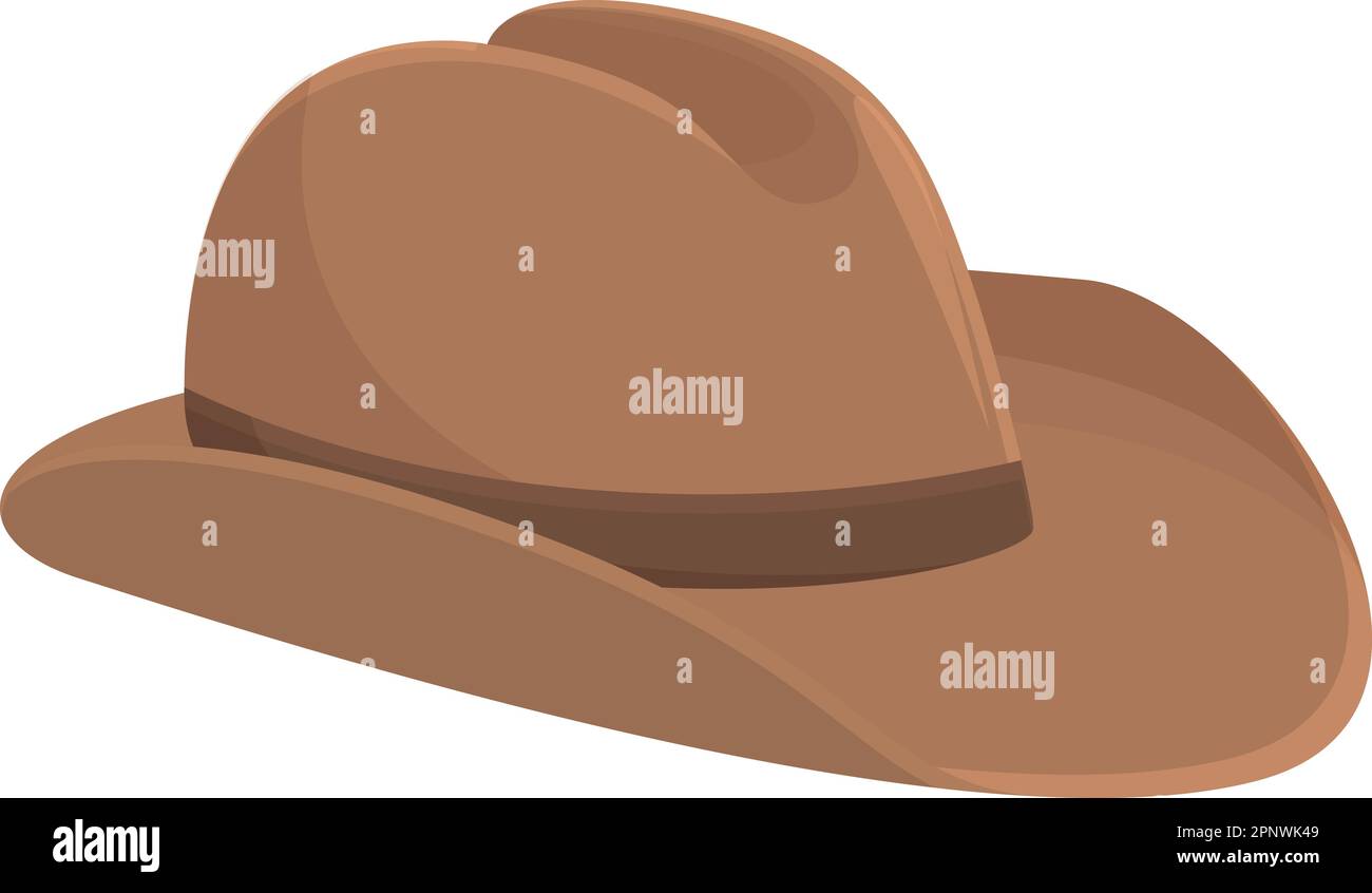 Brown cowboy hat icon cartoon vector. West rodeo. Head costume Stock ...