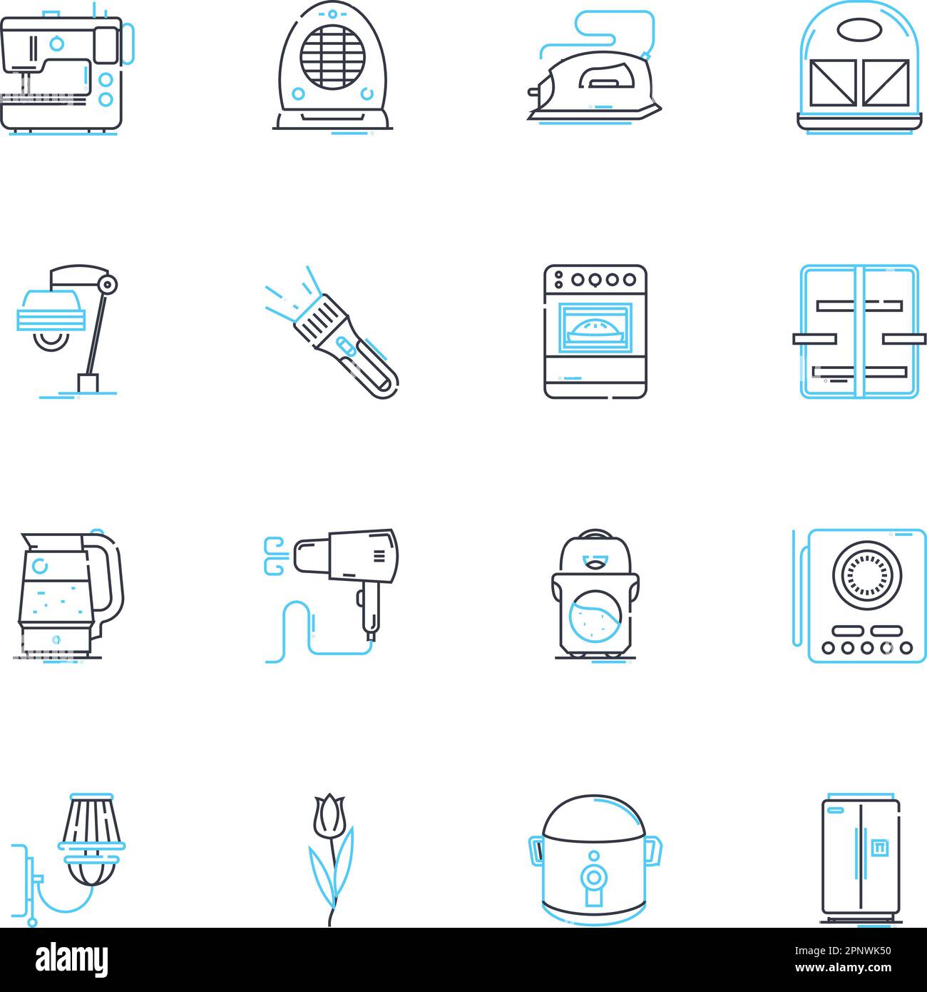 Refrigerator linear icons set. Cooling, Preservation, Freezing, Food ...