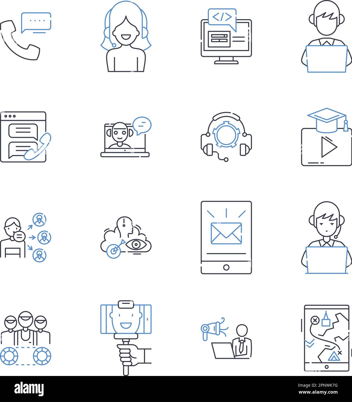 Online shopping line icons collection. E-commerce, Cybermall, Virtual ...