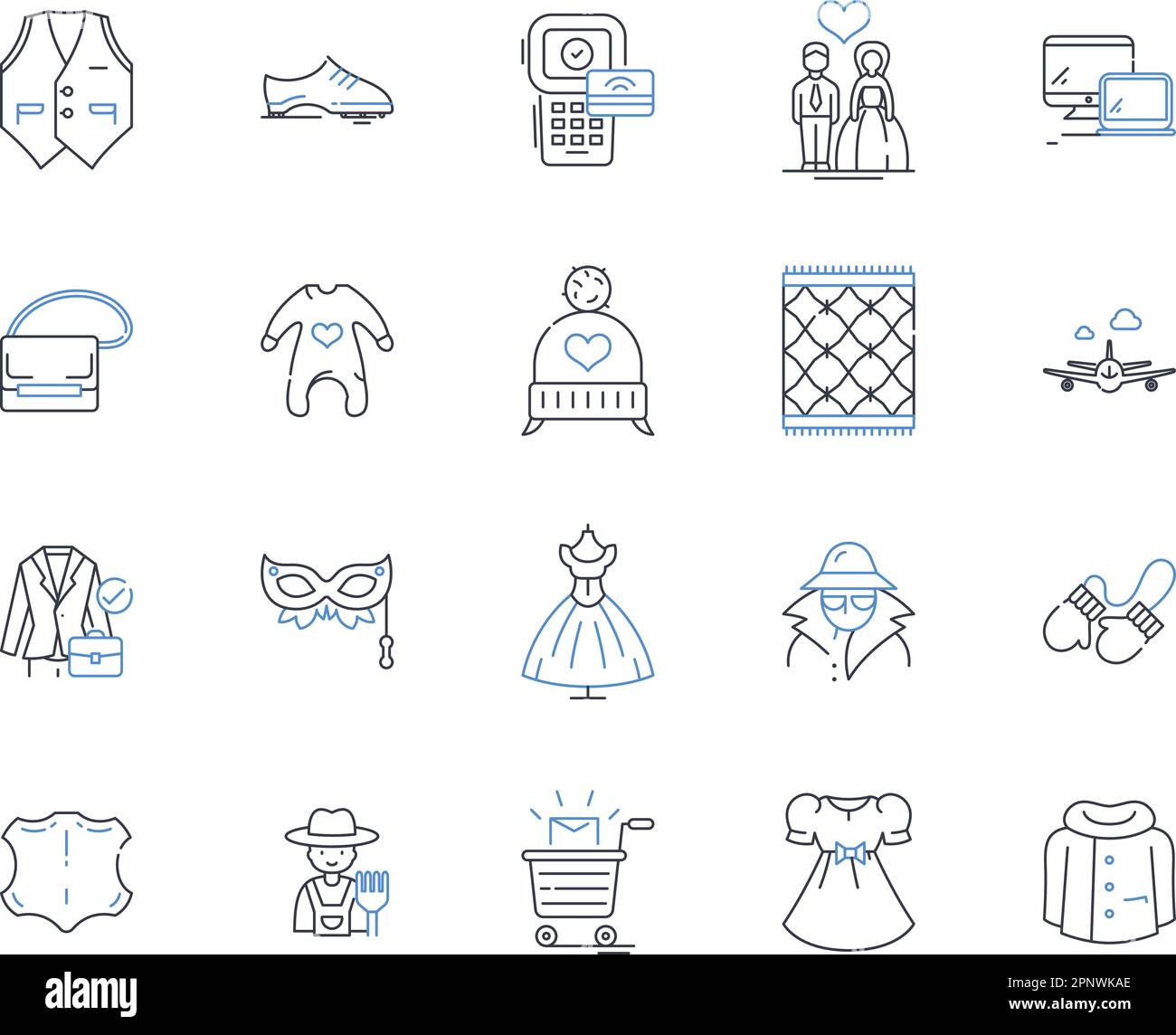 Commercial hub line icons collection. Business, Commerce, Economy ...