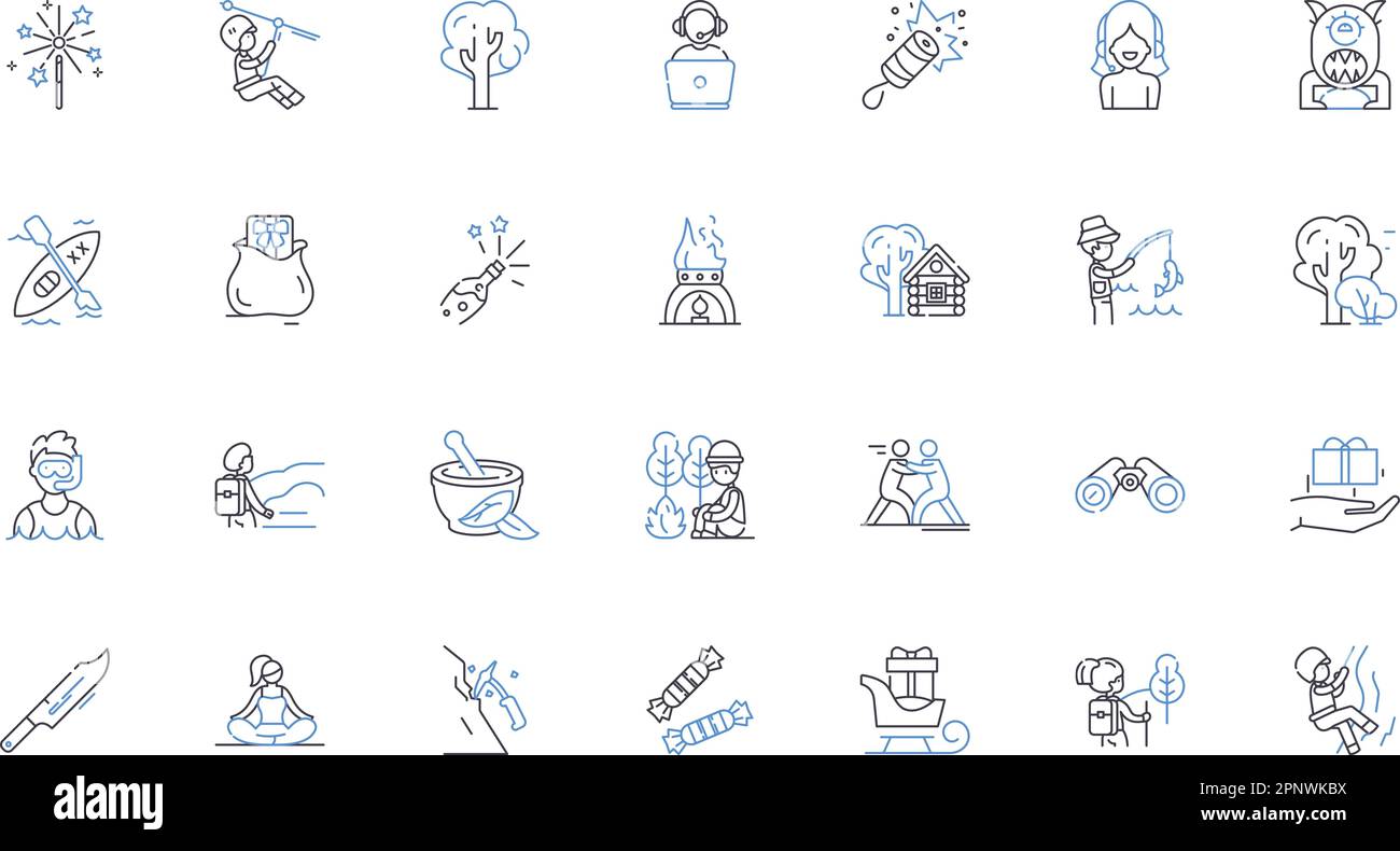 Island hopping line icons collection. Adventure, Scenic, Serenity ...