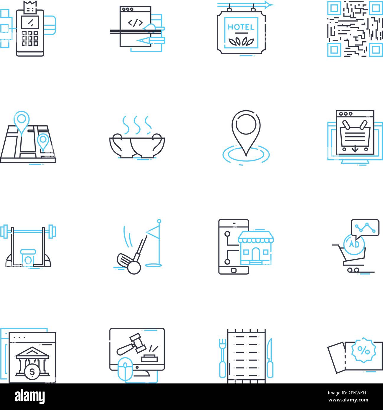 Customer support linear icons set. Empathy, Resolution, Patience ...