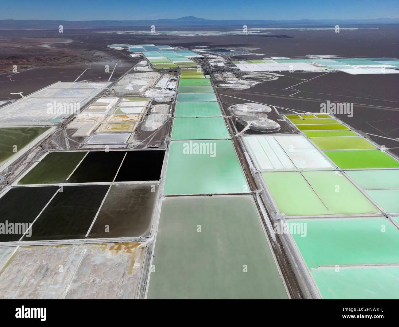 Pools of brine are slowly turned into lithium at the Albemarle lithium ...