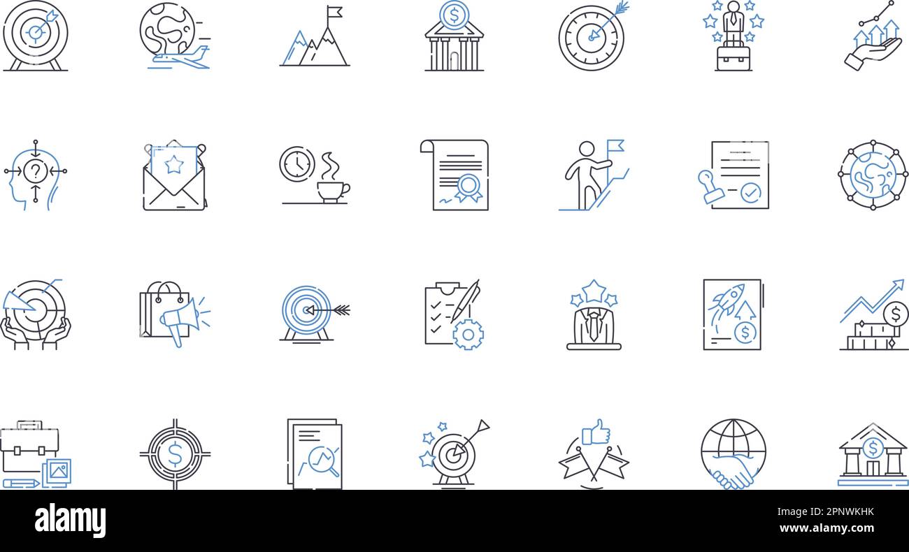 Investment strategy line icons collection. Diversification, Asset ...