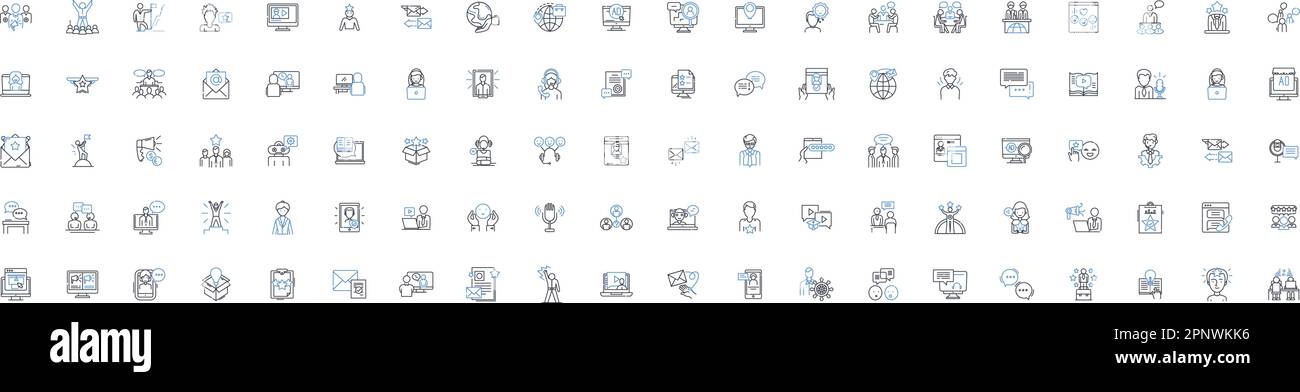 Information line icons collection. Knowledge, Data, Intelligence ...