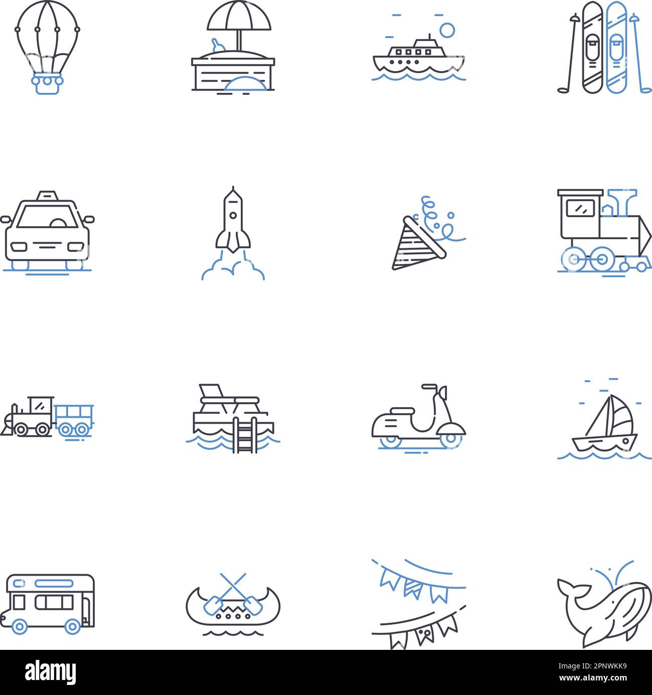 Rambling line icons collection. Wanderlust, Stroll, Trek, Roam ...