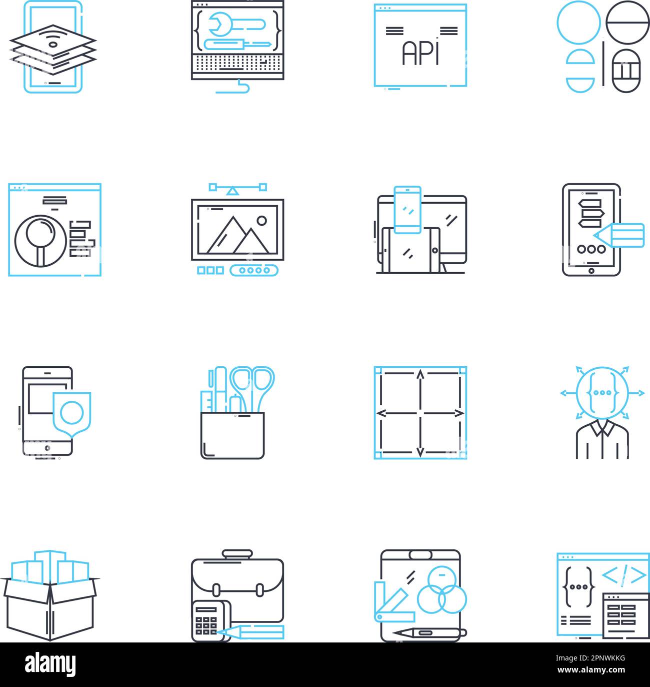 Augmented reality linear icons set. Virtual, Simulation, Immersive ...