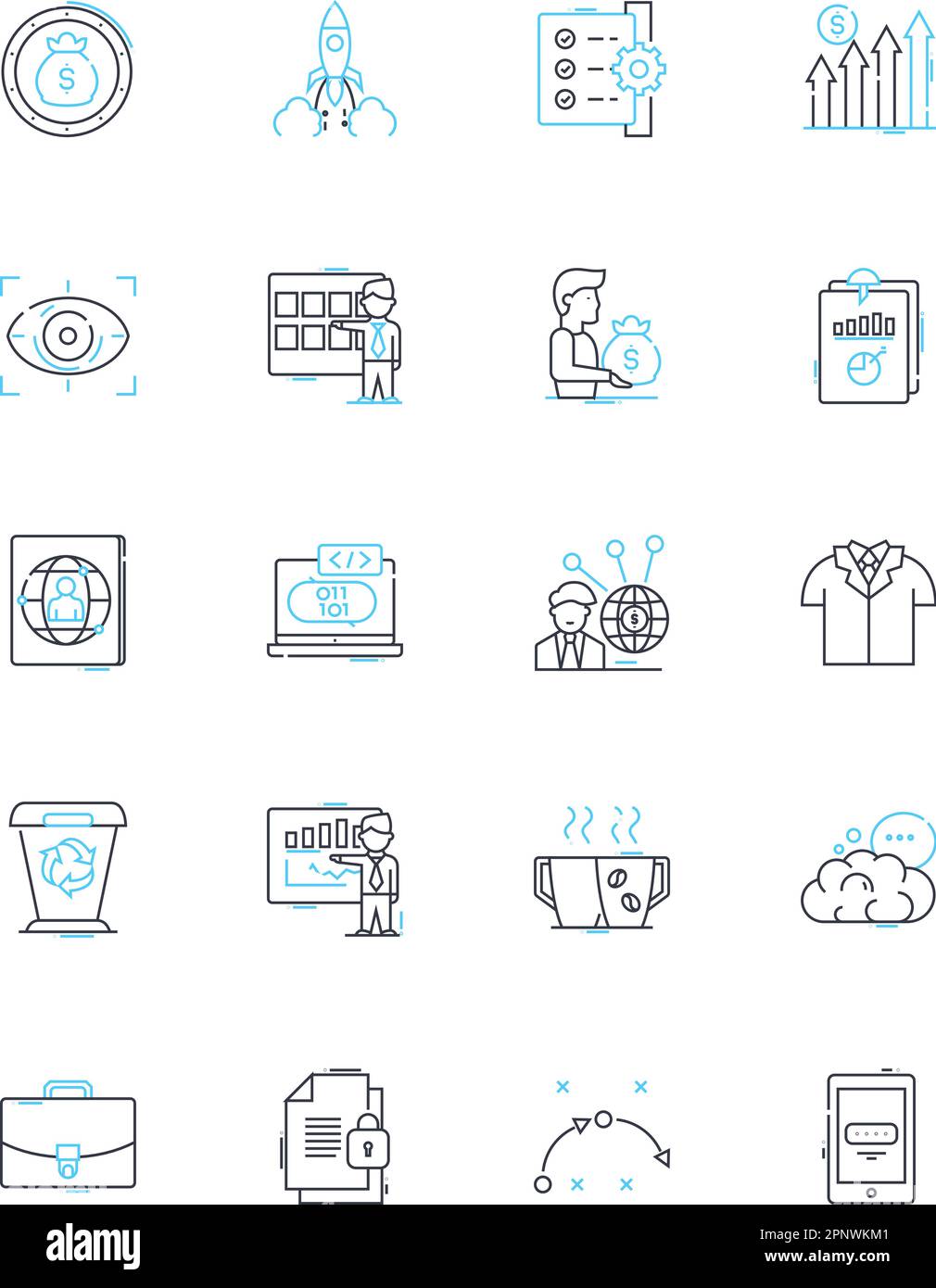 Fundamental trade linear icons set. Conceptual, Basics, Foundation, Core, Essentials, Crucial ...