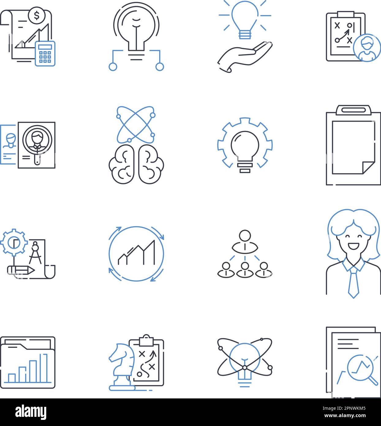 Competitive advantage line icons collection. Innovation, Efficiency ...