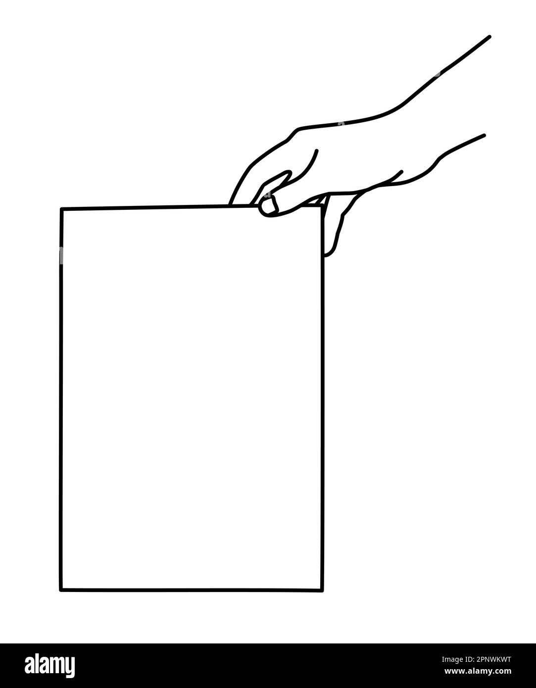 Woman holding blank sheet of paper Black and White Stock Photos ...