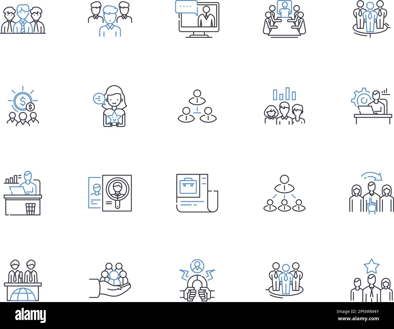 Labor force line icons collection. Employment, Jobs, Workforce ...
