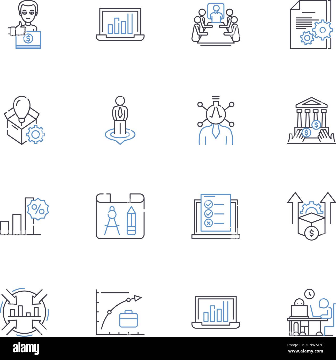 Corporate ethos line icons collection. Integrity, Responsibility ...