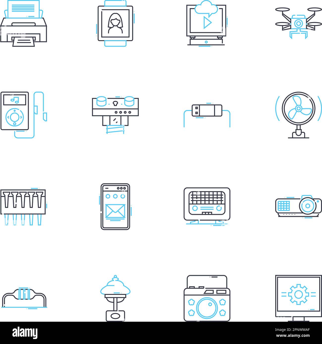 Technological innovation linear icons set. Disruption, Automation ... Technological innovation linear icons set. Disruption, Automation ...