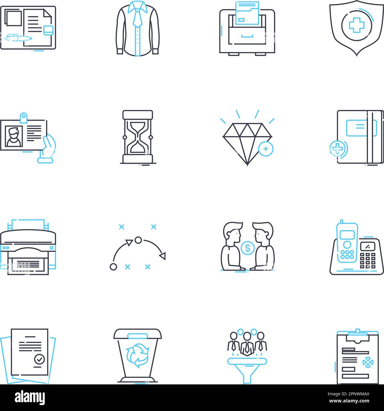 Necessary enterprise linear icons set. Vital, Essential, Indispensable ...