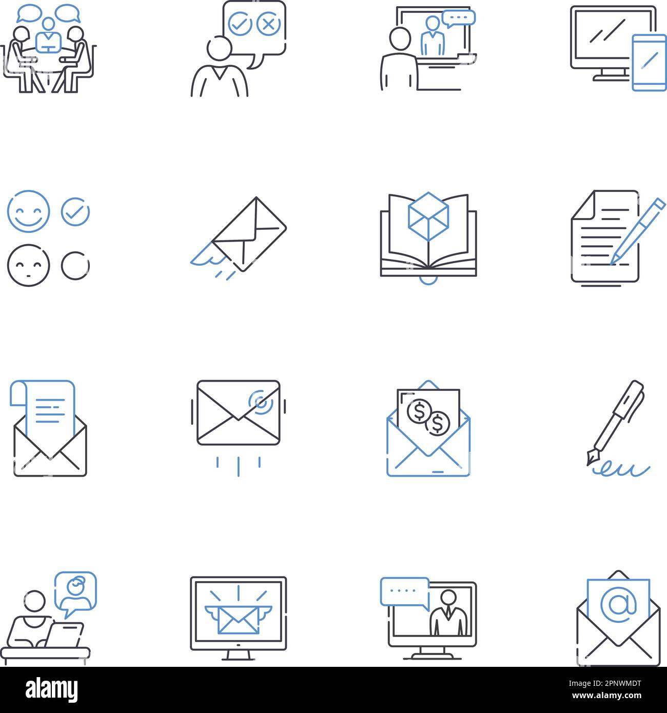 Nerking Work Line Icons Collection Productivity Efficiency Focus