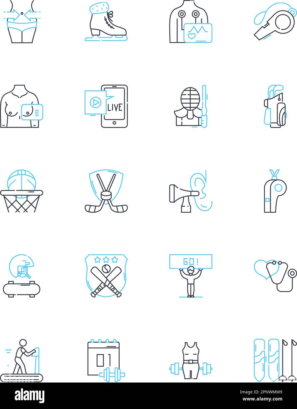 Well-being linear icons set. Balance, Harmony, Serenity, Health ...