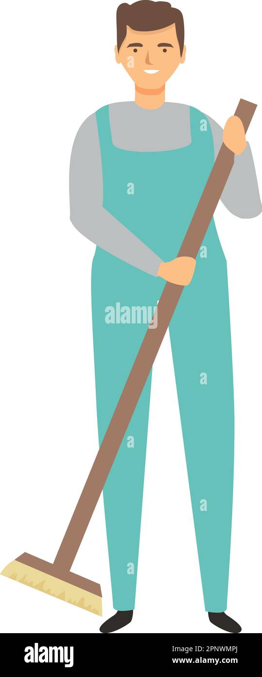 Brush cleaning icon cartoon vector. Work house. People master Stock ...