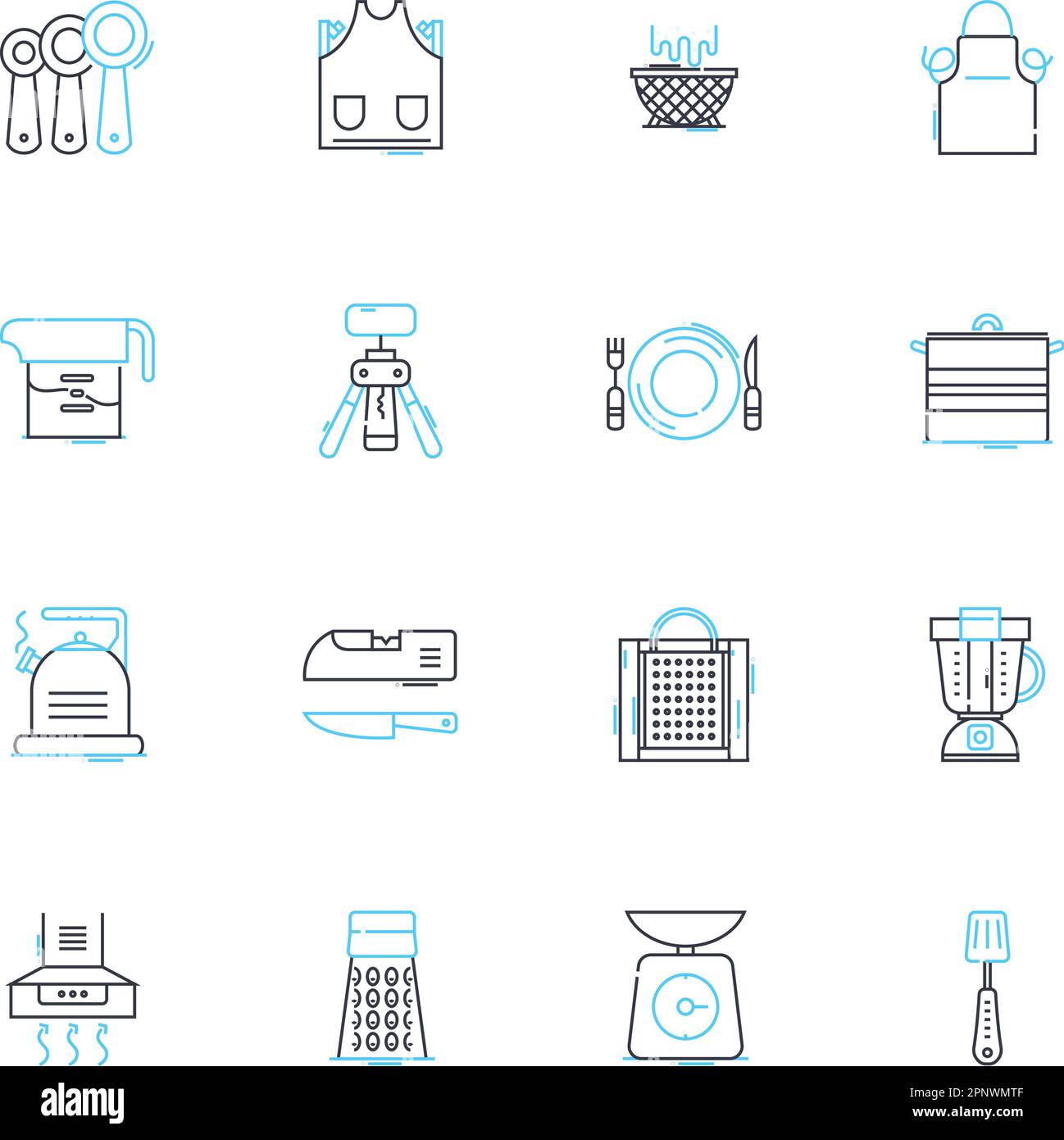 Pantry linear icons set. Storage, Organization, Shelves, Supplies, Food ...