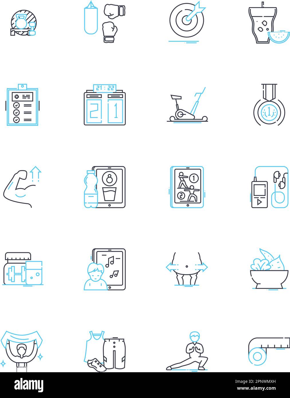 Goal linear icons set. Success, Achievement, Ambition, Aspiration ...