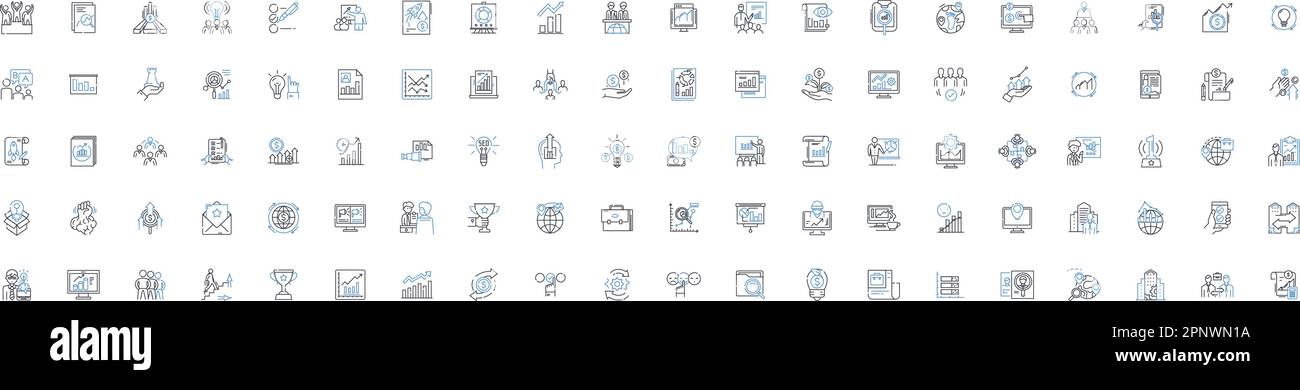Advancement line icons collection. Progress, Improvement, Success ...