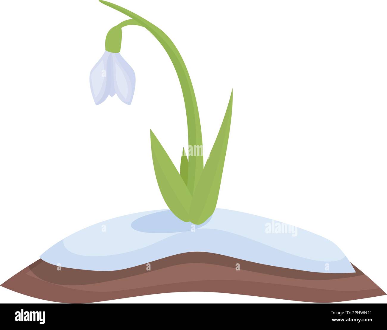 Snowdrop petal icon cartoon vector. Spring flower. Flora leaf Stock ...