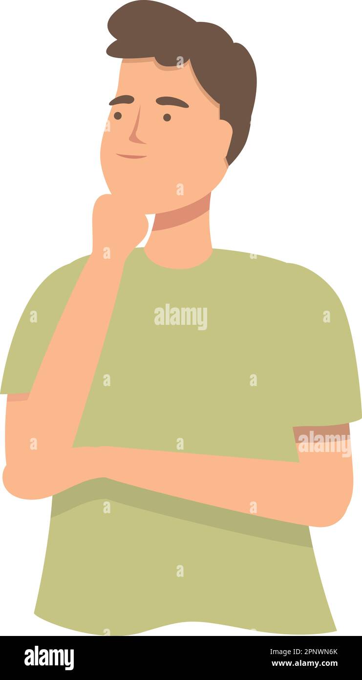 Boy thinking icon cartoon vector. Talk language. Young hand Stock ...