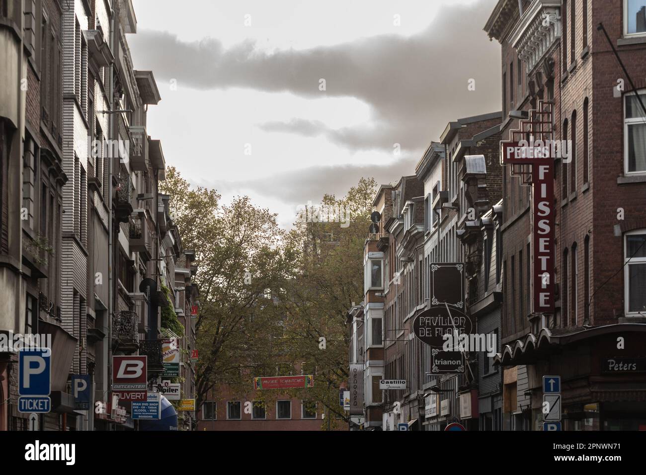 Picture of a typical street of the city center of Liege, Belgium, rue ...