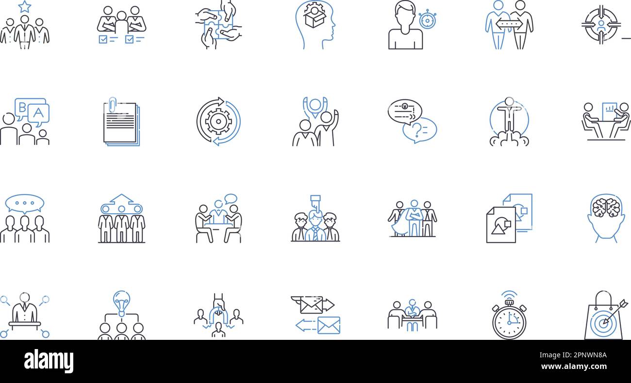 Governance brainstorming line icons collection. Accountability ...