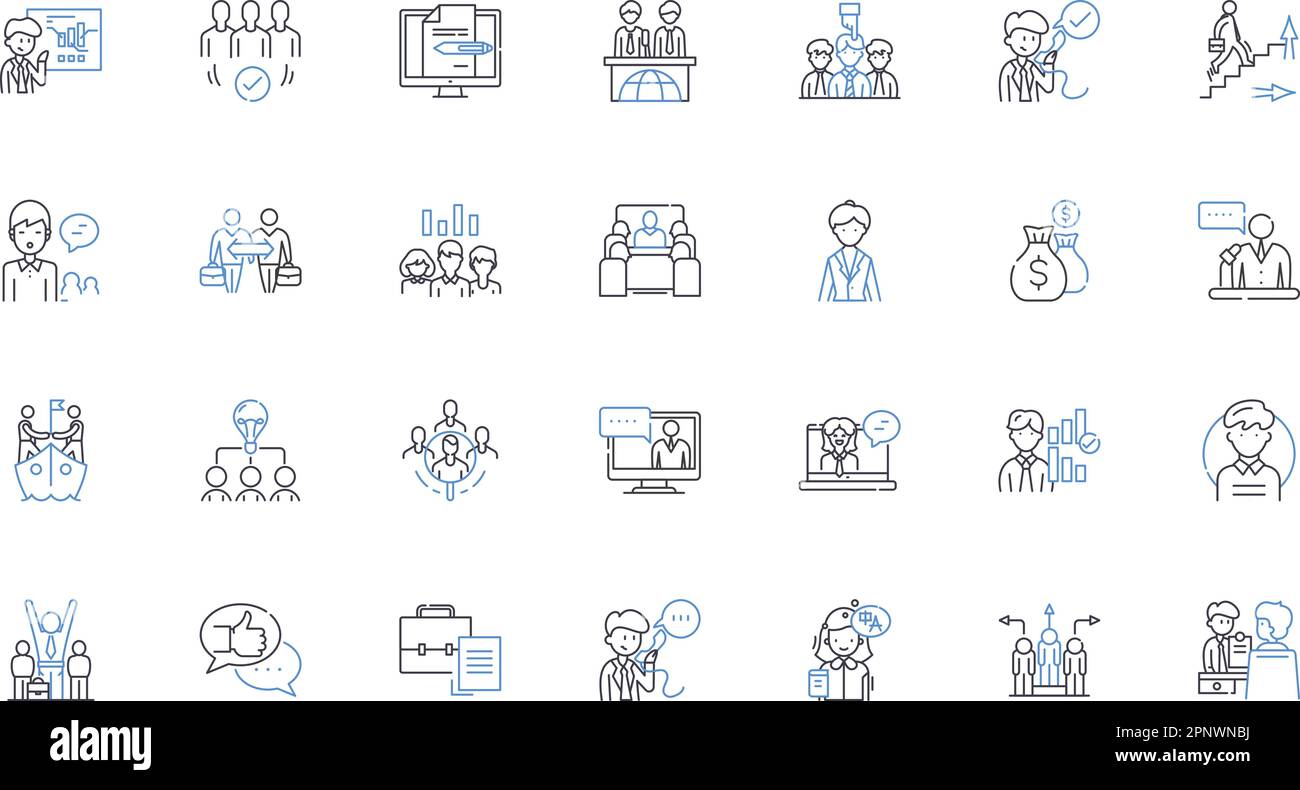 Livelihood line icons collection. Work, Income, Profession, Employment ...