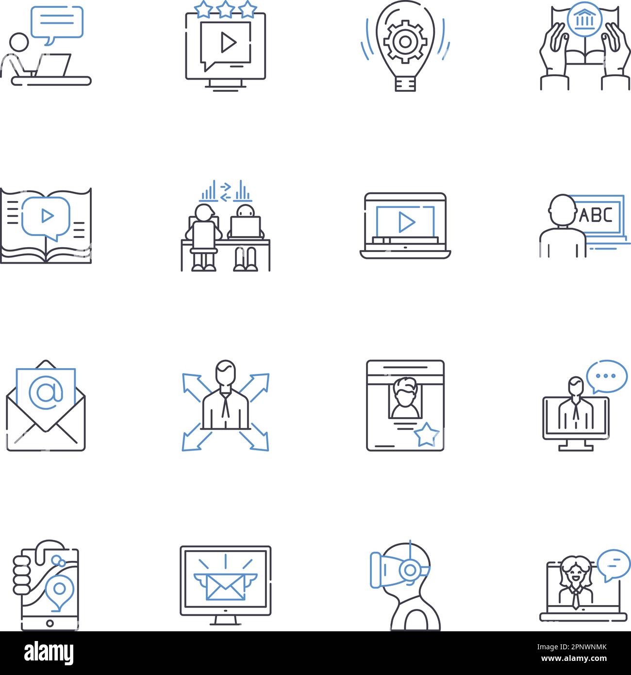 Human resource line icons collection. Recruitment, Training, Retention ...