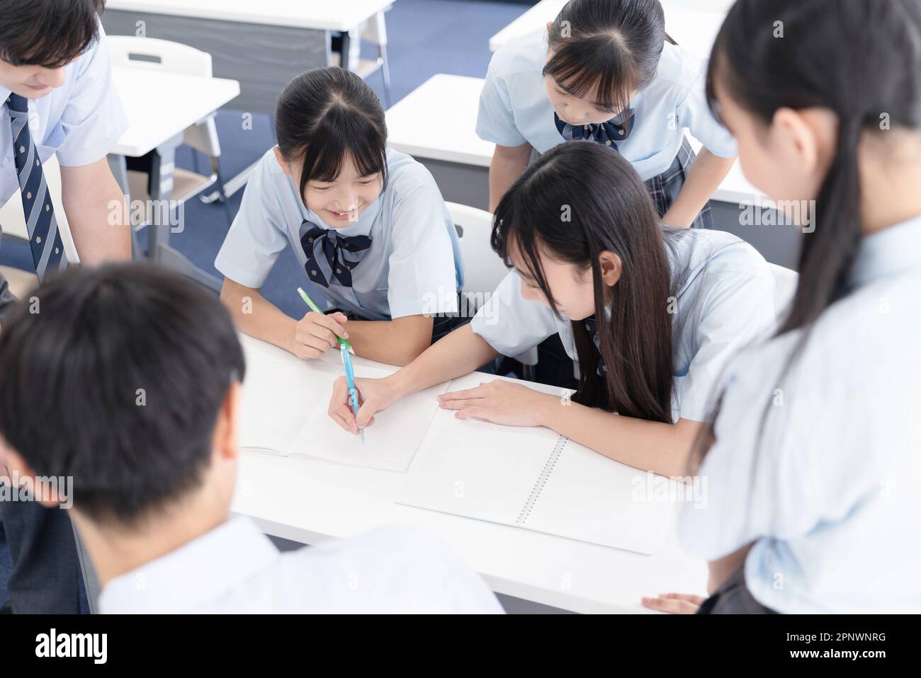 High school students teaching each other how to study Stock Photo - Alamy