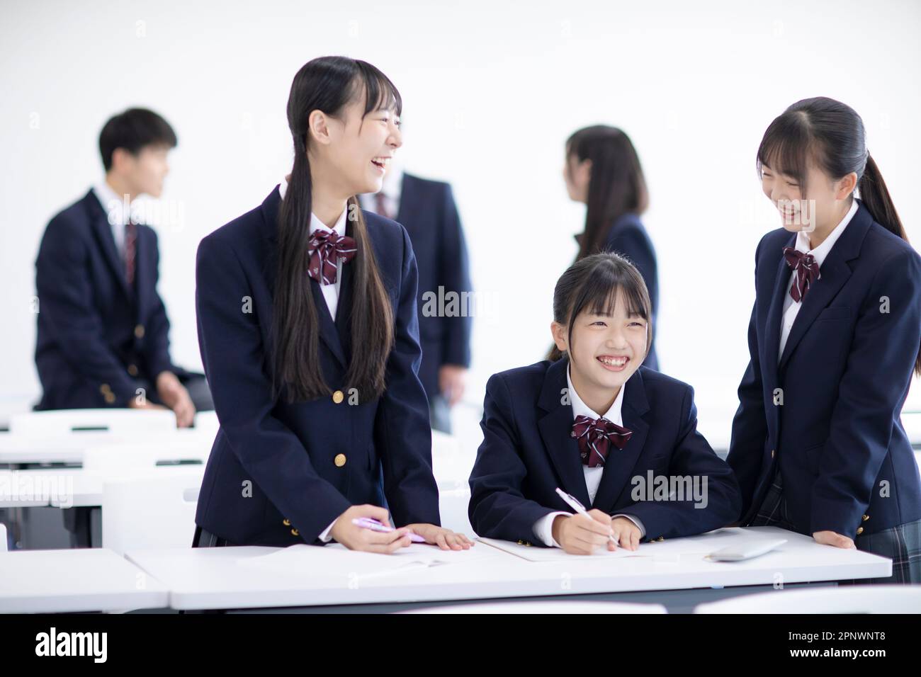 High school students spending recess Stock Photo - Alamy