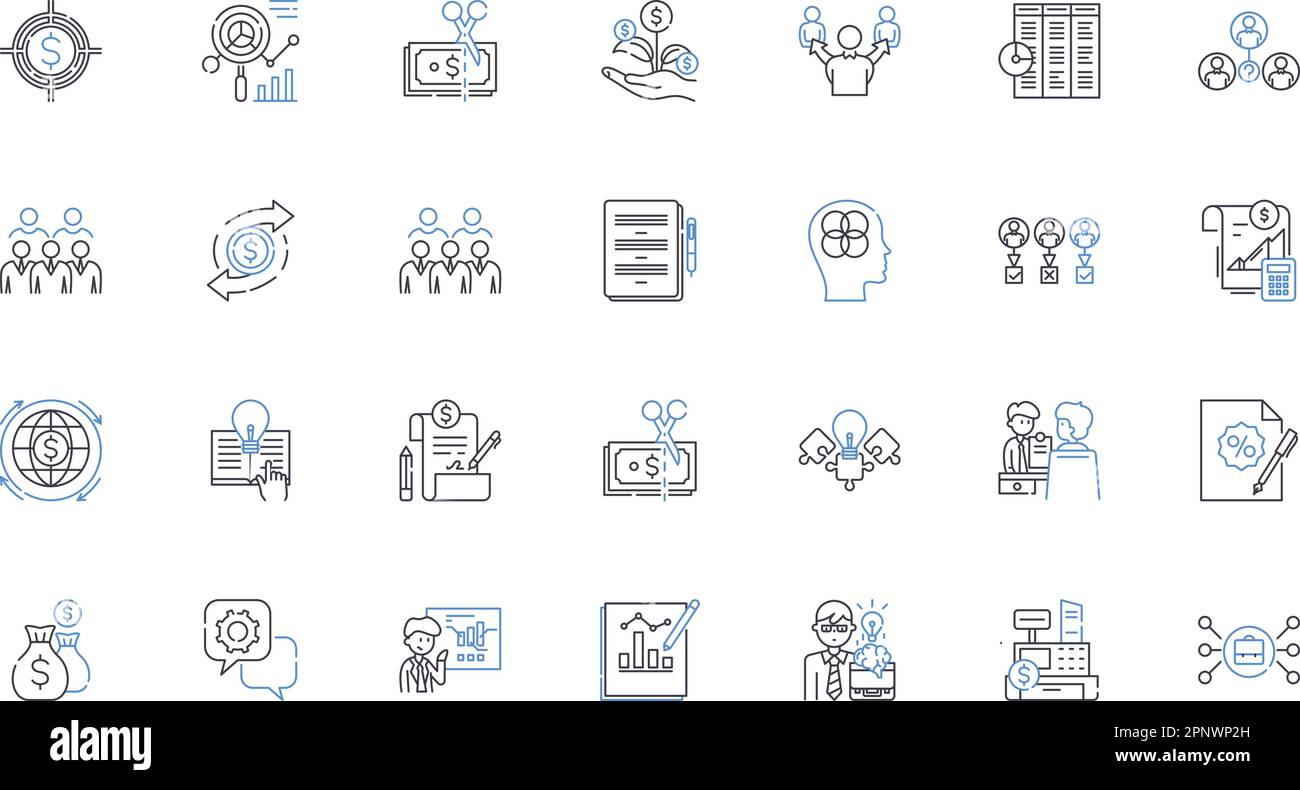 Investment pools line icons collection. Diversification, Portfolio, Returns, Asset allocation ...